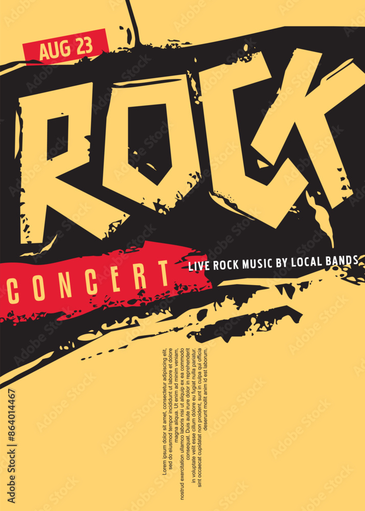 Grunge poster design idea for rock concert with unique typography ...