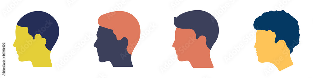 Human face profile images isolated on transparent background PNG file ...