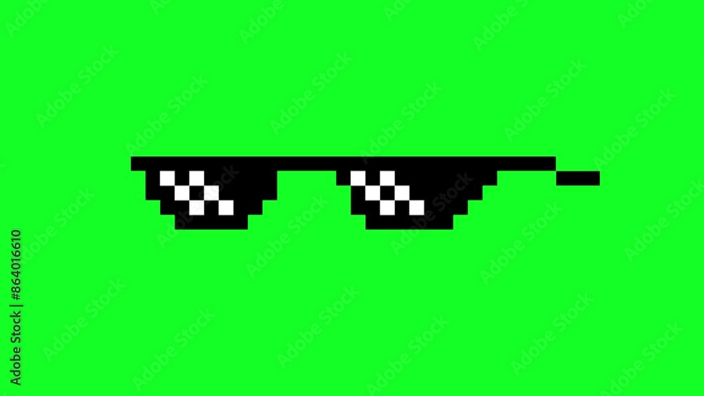 Pixel glasses meme, pixel glasses, glasses animation, green screen ...