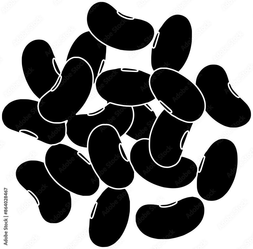bean illustration red silhouette grain logo seed icon food outline ...