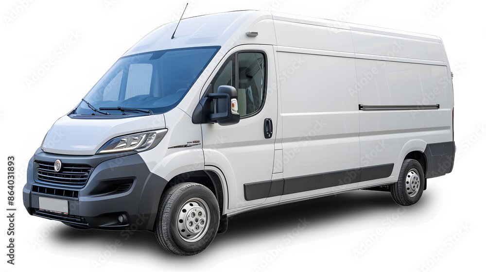 large box van. the front of the vehicle isolated on white background ...