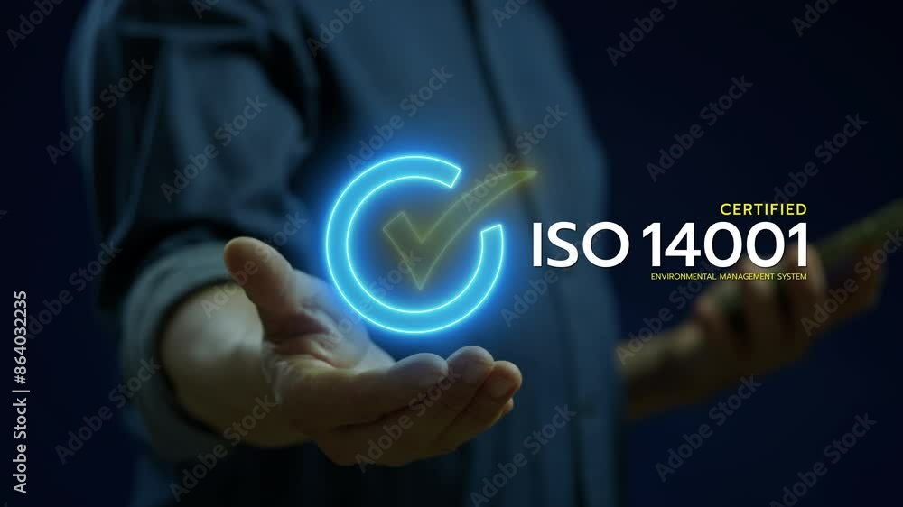ISO 14001 icon. International Organization for Standardization sign and ...