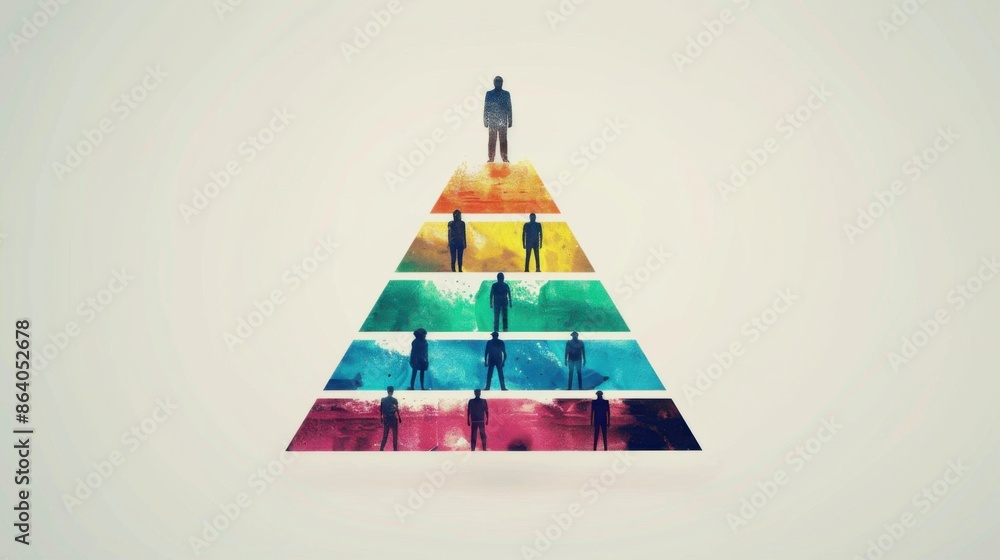 Artistic representation of Maslow's Hierarchy of Needs pyramid ...