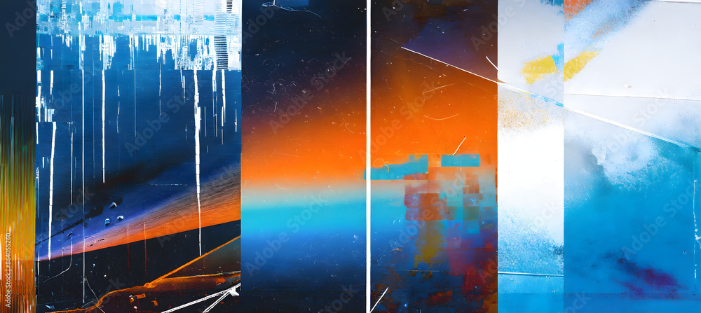 Collage Of Distressed Elements Overlays Glitches Noise Broken Screen ...