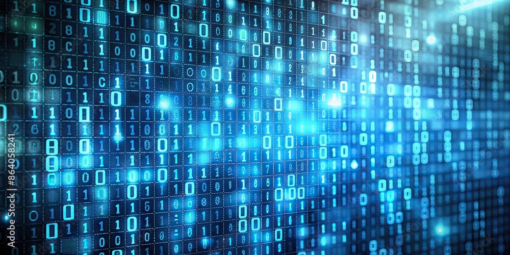 Background of digital code with binary numbers and programming languages, programming, coding ...