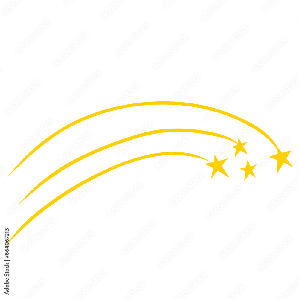 Shooting Star Yellow. Shooting star with an elegant star trail on a ...