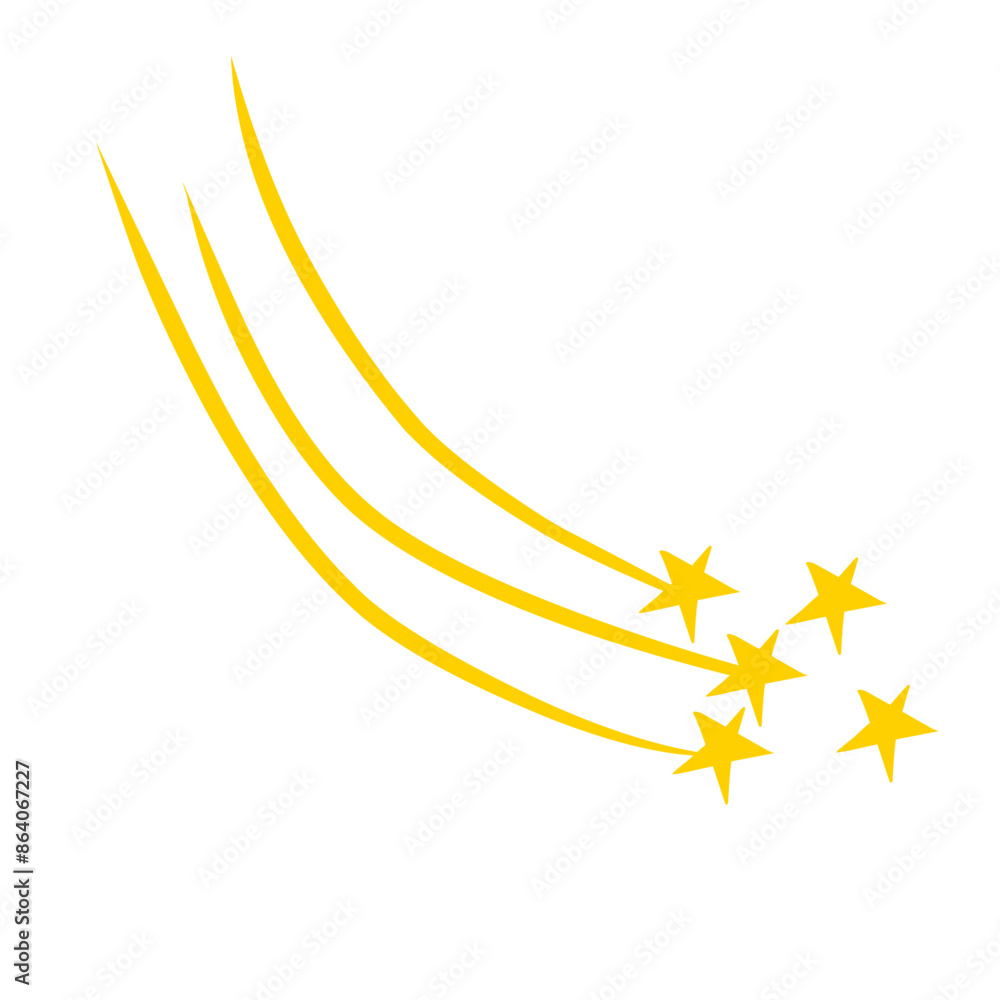 Shooting Star Yellow. Shooting star with an elegant star trail on a ...