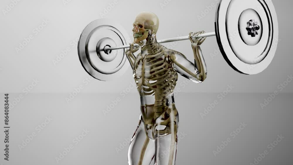 Barbell parallel Squat Exercise. Bodybuilding gym exercising, High Bar ...