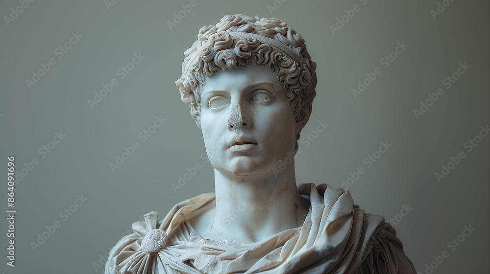 Statue of Greek God Apollo on neutral background. Ancient Greek statue ...