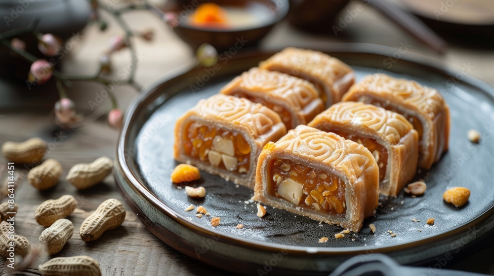 Chinese pastry filled with peanuts and salted egg is called a moon cake ...