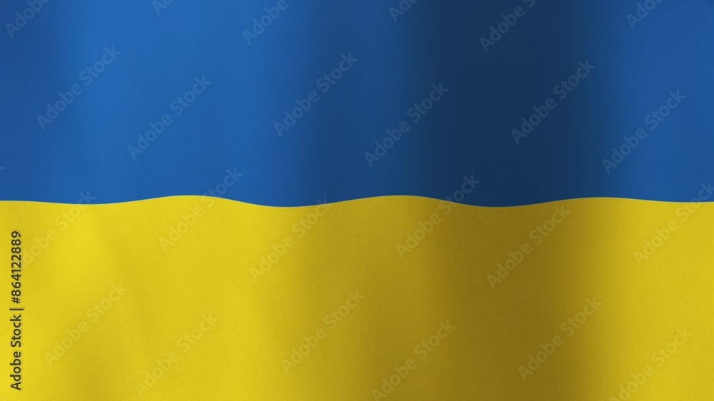 Flag of Ukraine, 4K Seamless Loop Animation. Ukrainian Flag 3D Flowing ...