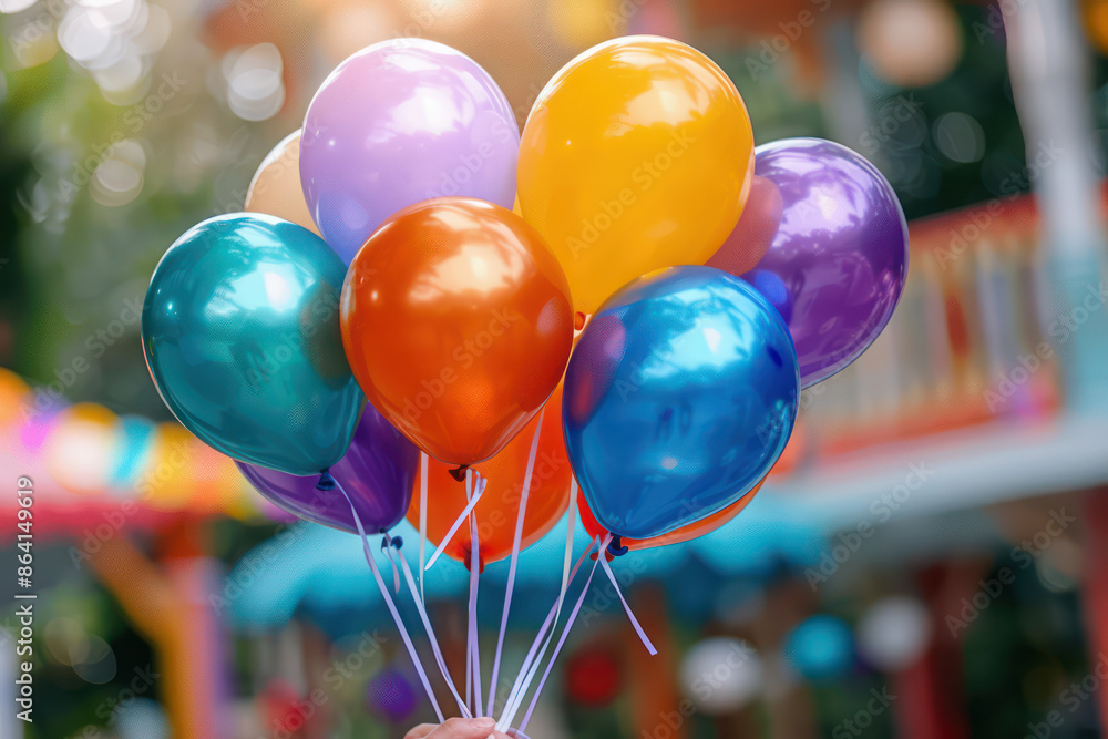 Autism Awareness Balloons at a Park Colorful Display and Festive ...