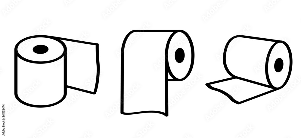 Toilet tissue paper, wc roll paper. WC disposable paper for bathroom or ...