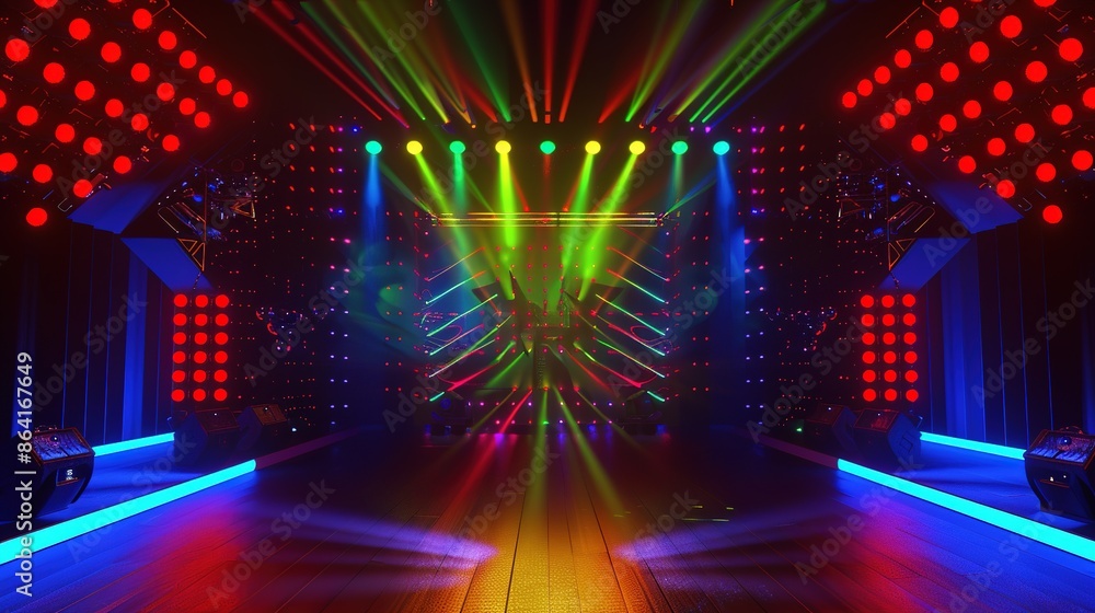 Electronic Stage with Daz3D Style Lights, Nu Group Design, Horizon ...
