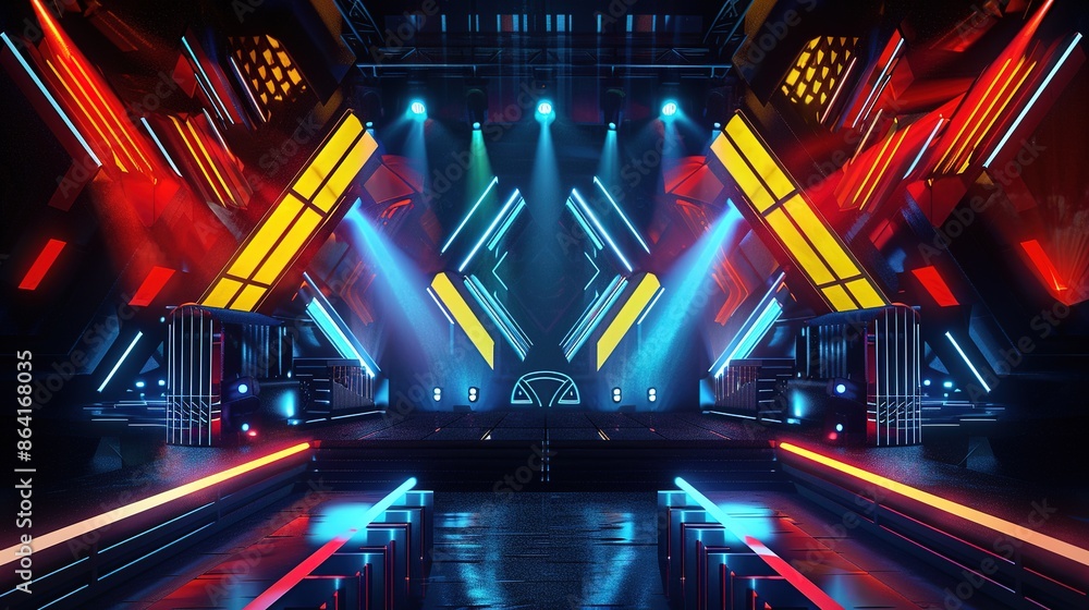 Electronic Stage with Daz3D Style Lights, Nu Group Design, Horizon ...