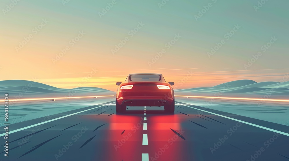 Aggressive driving prevention flat design front view theme animation ...