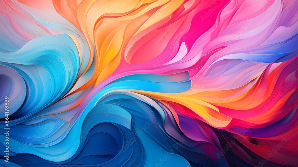 Colorful abstract background with swirling shapes and vibrant colors ...