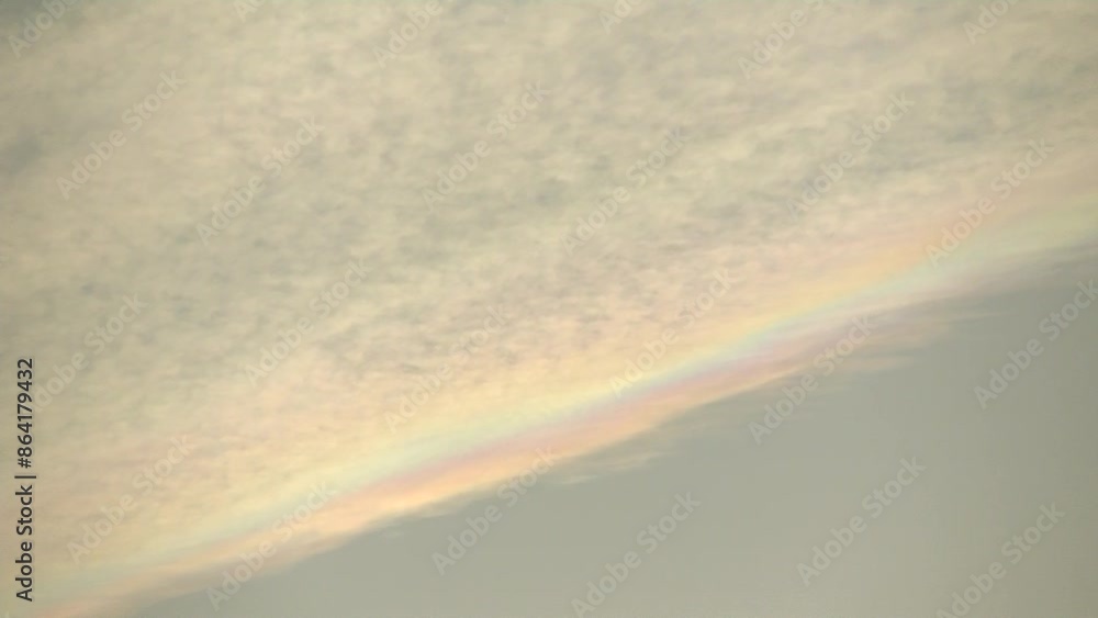 Moving clouds with pastel colors, Nacreous iridescence, Goniochromism ...