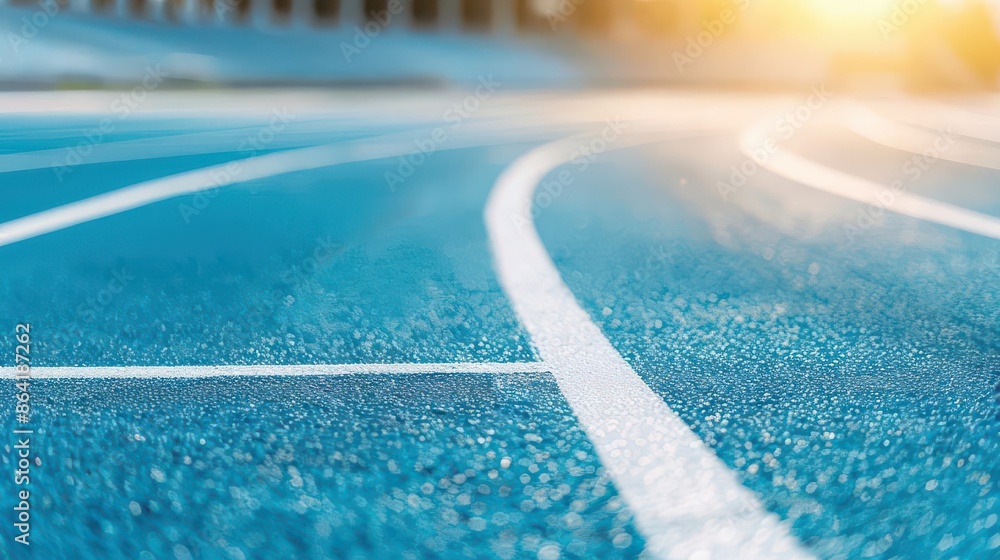 Empty athletic running tracks in a stadium filled with spectators ...
