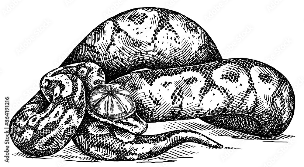 Vintage engraving isolated snake glasses dressed fashion set ...