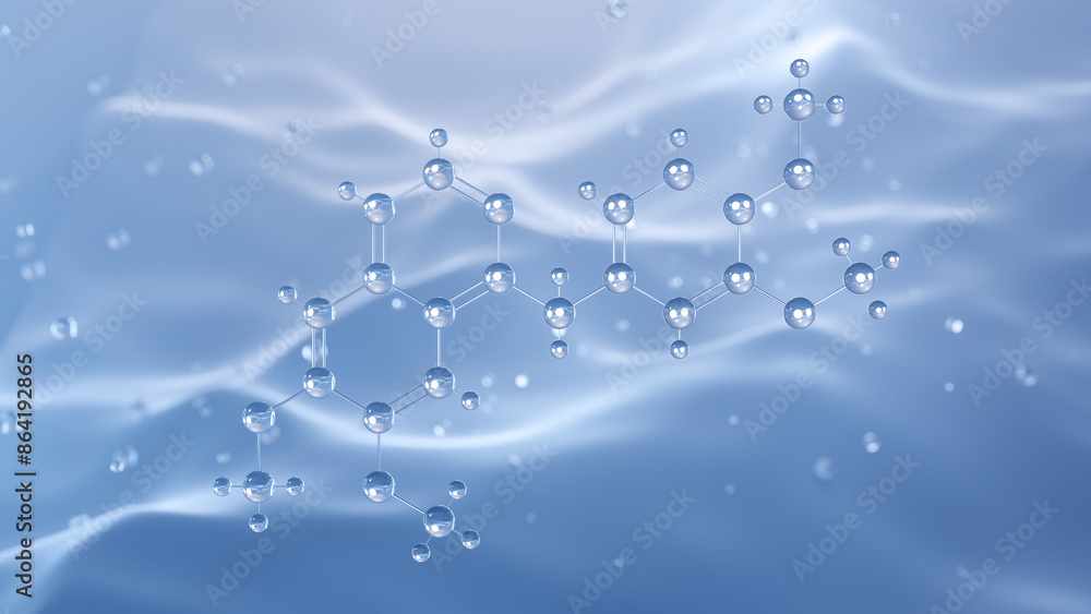 papaverine molecular structure, 3d model molecule, antispasmodic drug ...
