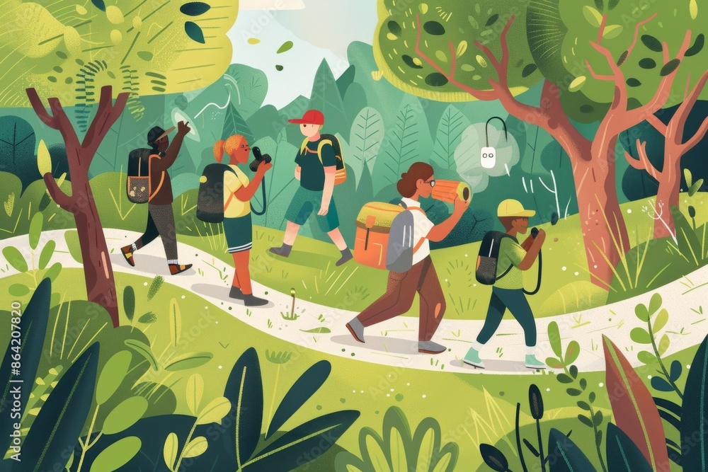 International Geocaching Day, people searching for hidden caches in ...