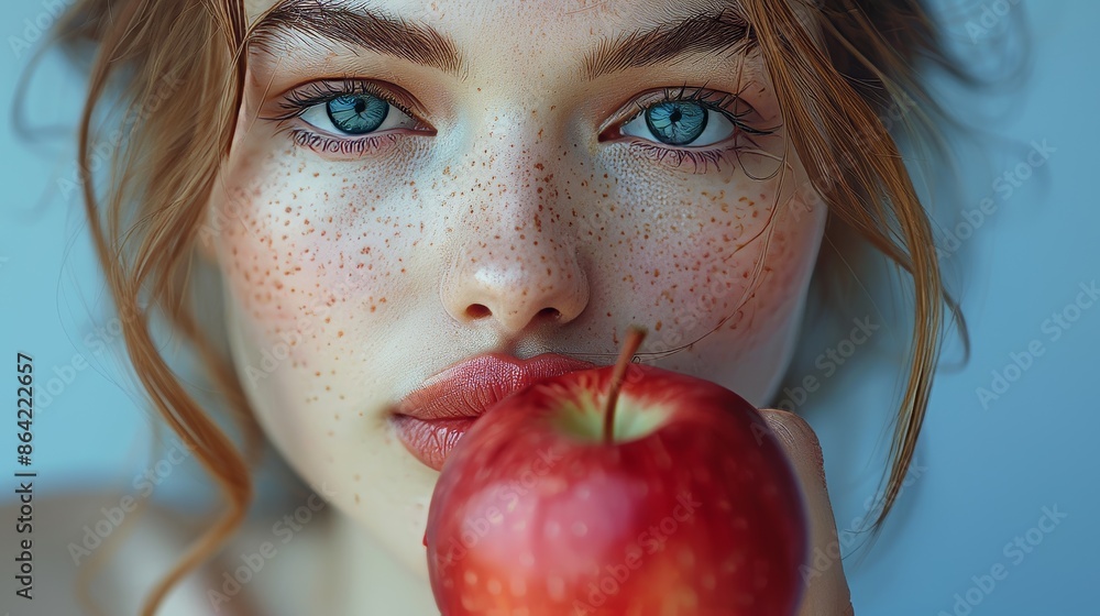 ภาพประกอบสต็อก Eve bites an apple from the Old Testament. Genesis ...