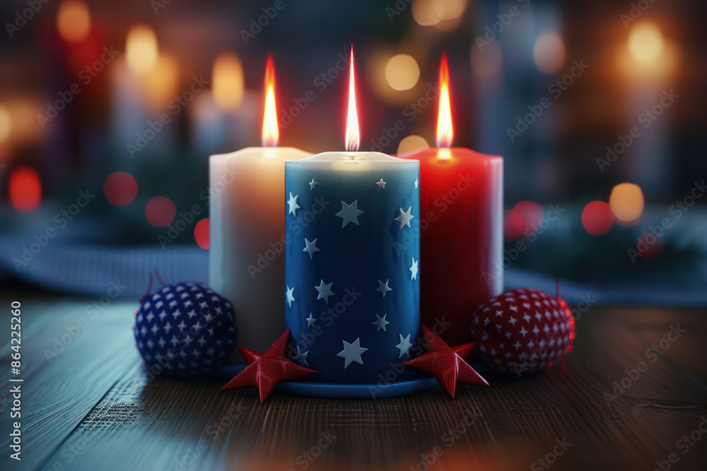 Patriotic Themed Candles in Red, White, and Blue Create Perfect ...