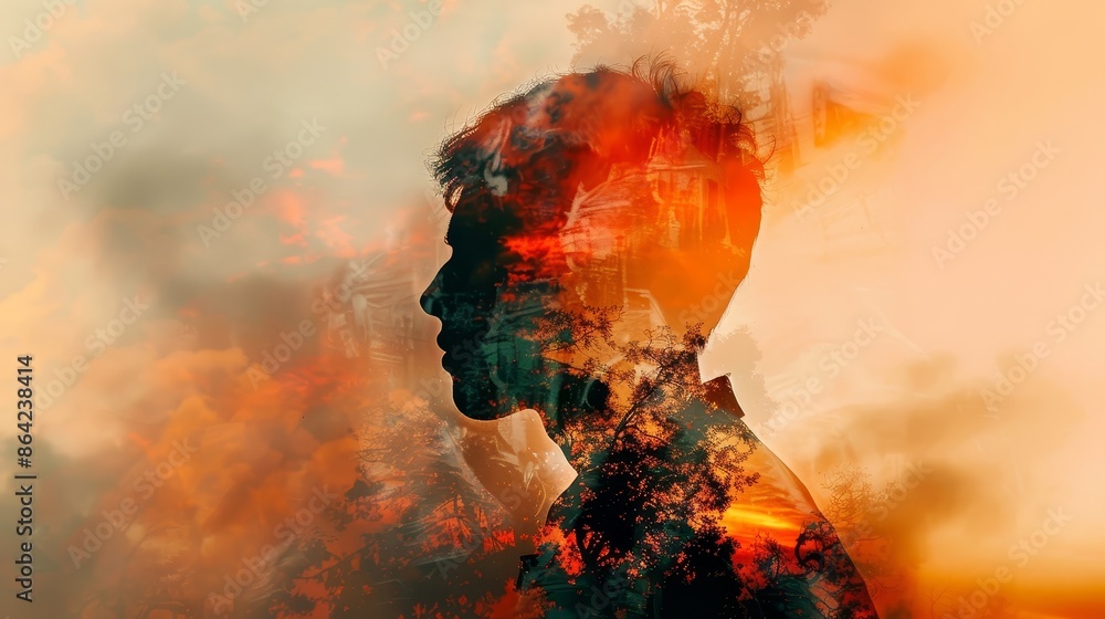 Captivating Double Exposure Wallpaper of The Prodigal Son's Dramatic ...