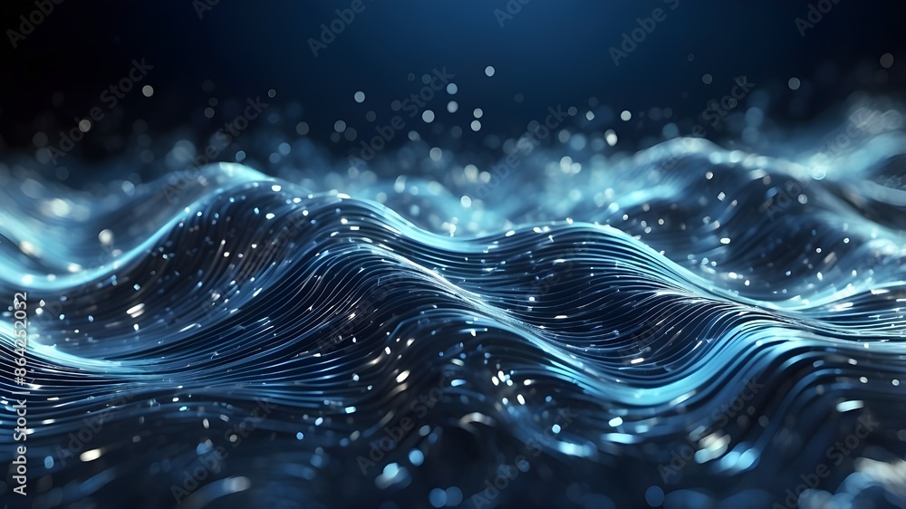 Blue Light Digital Wave Background Effect, Wave Background with Blue ...