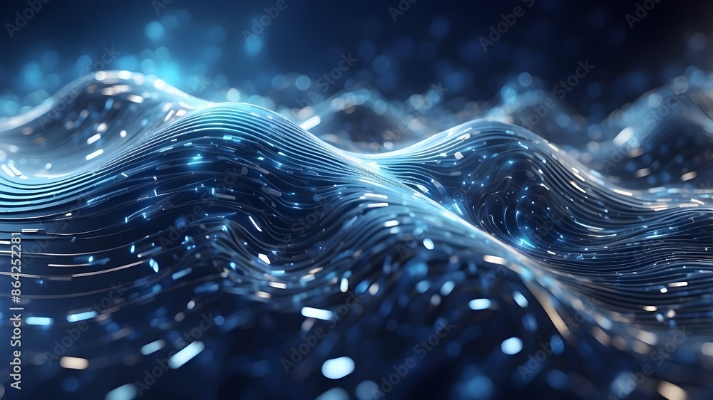 Blue Light Digital Wave Background Effect, Wave Background with Blue ...
