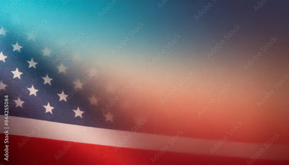 usa flag, abstract gradient patriotic grainy blurred background banner ...