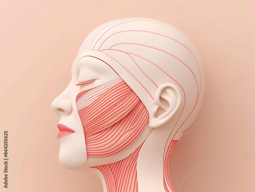 Detailed illustration of the SMAS facelift technique, showing muscle ...
