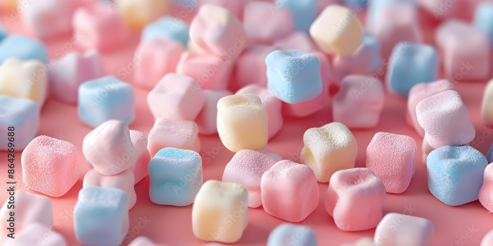 3D render of lightcolored marshmallow pattern for wrapping paper or ...