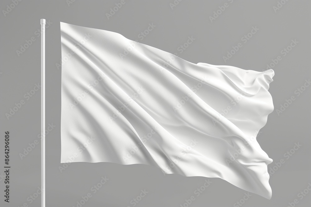 blank flag white mock up in realistic by generative ai Stock ...