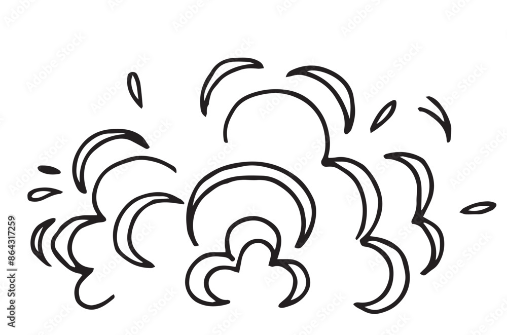 Explosive drawing. Black and white drawing in sketch style, vintage ...