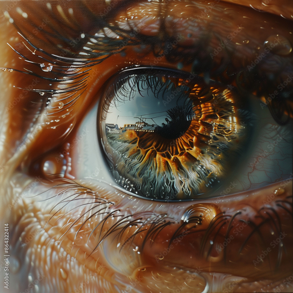Ultra-Realistic Close-Up of a Human Eye with Reflective Details and ...