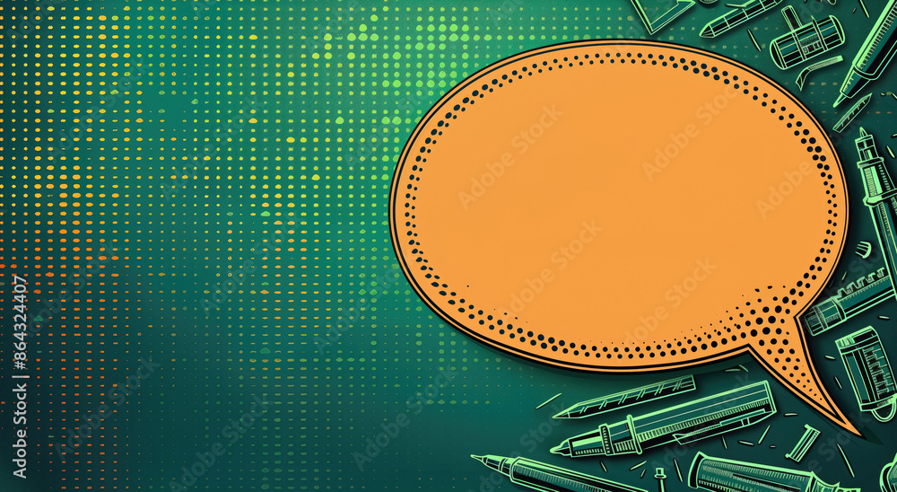 speech bubble frame with school items across the frame on the ...