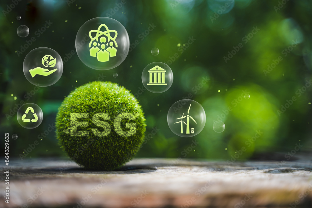 Bird's eye view on nature for ESG, CO2 and Net Zero concepts for a ...