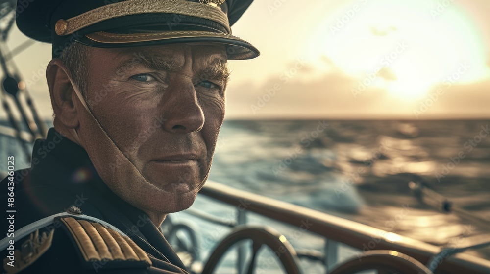 The picture of the military working as the marine captain for sailing ...