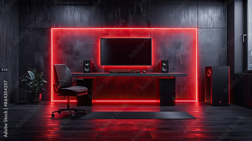 Computer desk Hyperrealistic Highly Detailed Isolated On Transparent ...