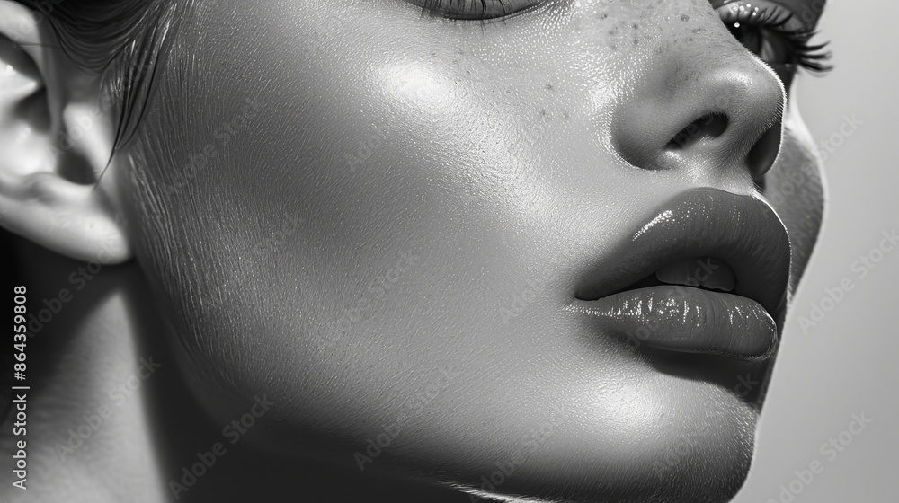 her cheekbones are high and prominent, lending her a sculpted and ...