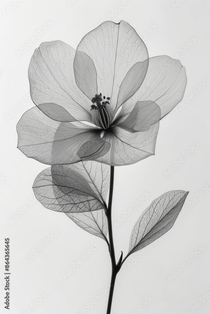 Simple line art of a barcode flower with petals made from barcode lines ...