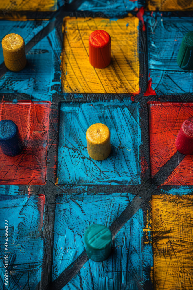 Minimalist tic-tac-toe board with lines made of paper strips and ...