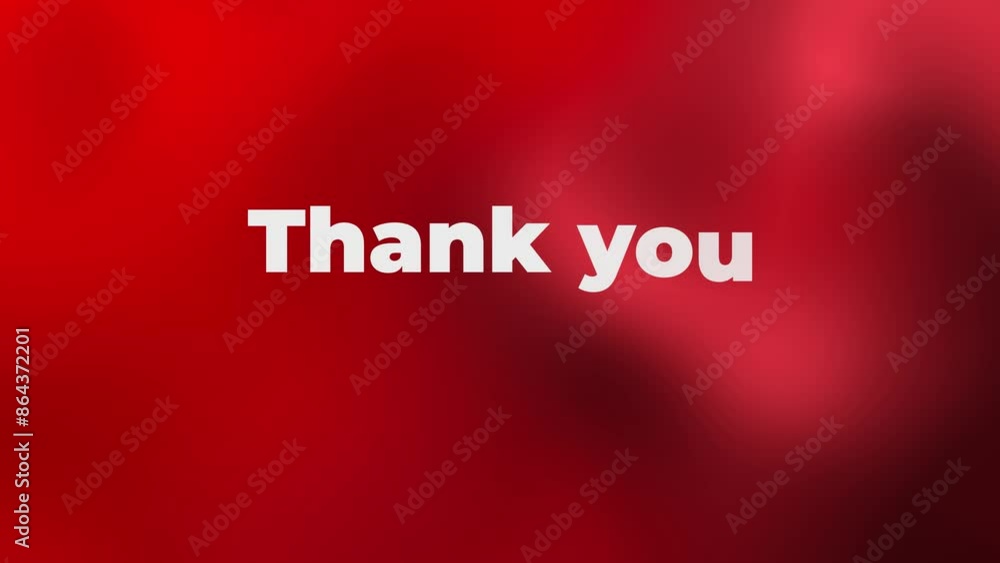 Red background animation text Thank you with move motion template and ...