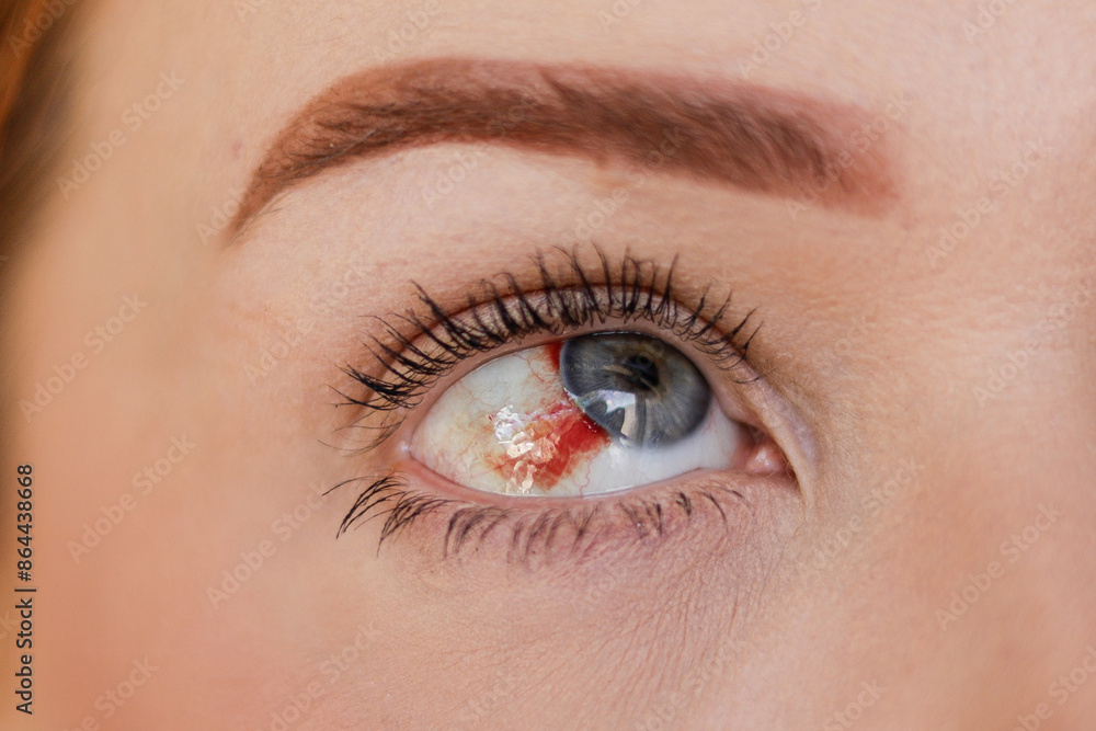 Blue eye on the right side of a woman, without identifying the person ...