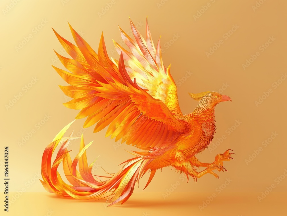 Phoenix bird fire fantasy firebird abstract magic 3D eagle animal ...