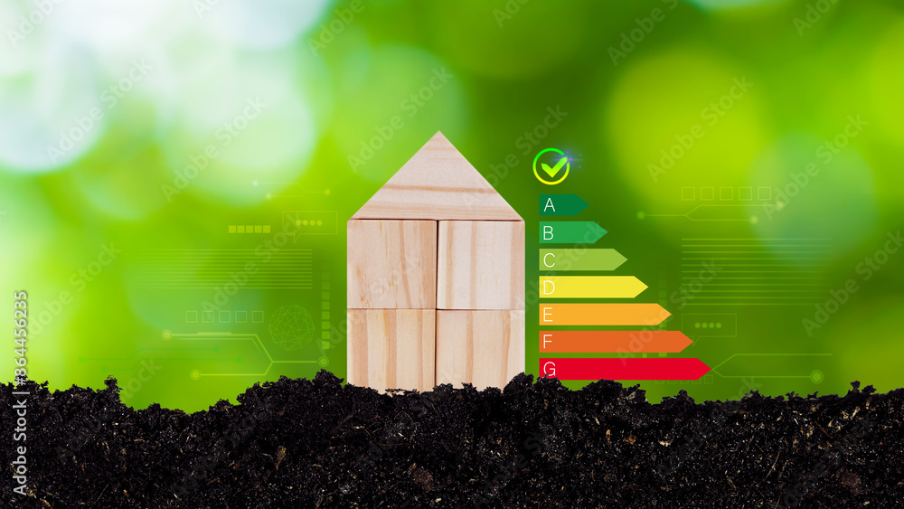 Energy efficiency concept, energy efficiency rating for energy ...