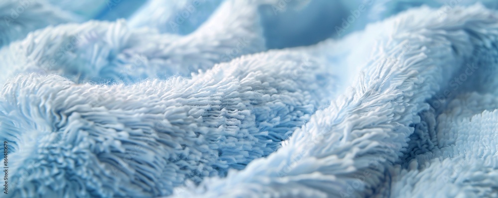 Soft blue fabric texture with gentle waves and shallow depth of field ...