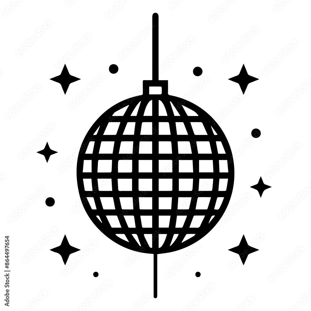 disco icon or modern line symbol. Vector line art and icon design with ...